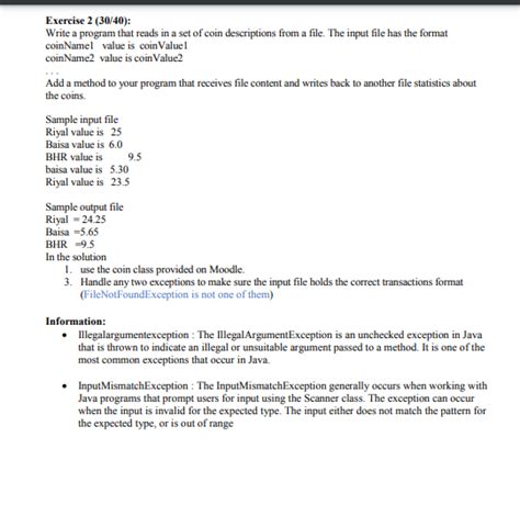 Solved Exercise 2 30 40 Write A Program That Reads In A Chegg