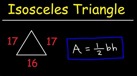 Find The Area Of An Isosceles Triangle Math
