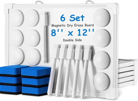 Colarr 6 Set Hanging Magnetic Dry Erase Board 8 X 12 Small Double Side White