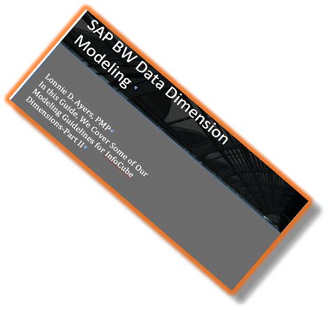 Sap Bw Dimensional Modeling Tutorial