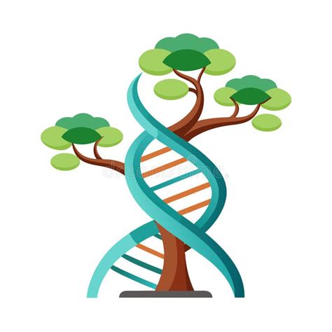 Dna Tree Illustration Symbol Of Genetics Growth And Biological