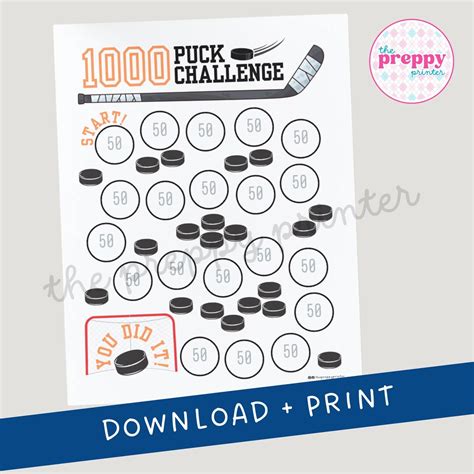 1000 Puck Challenge Hockey Practice Tracker Hockey Training