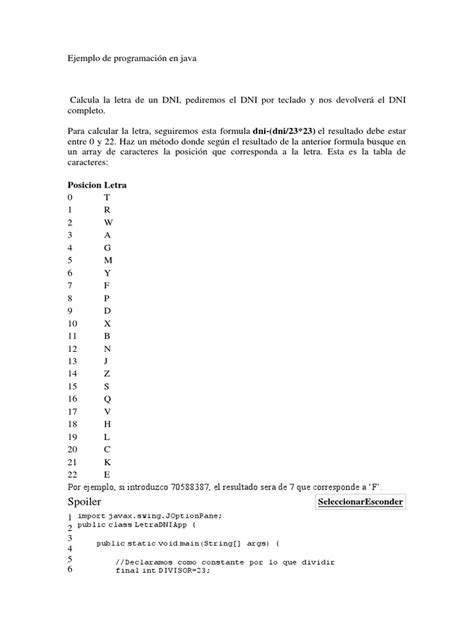 ejemplo de programación en java pdf java lenguaje de programación