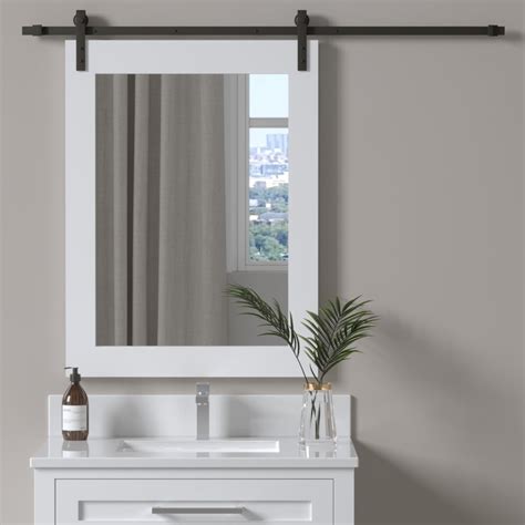 White Rectangle Mirror