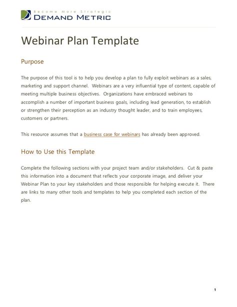 webinar outline template