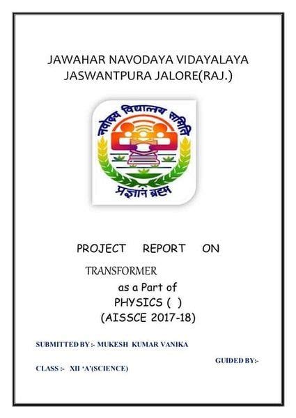 Physics Investigatory Project Class 12 Artofit