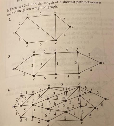 solved in exercises 2 4 find the length of a shortest path