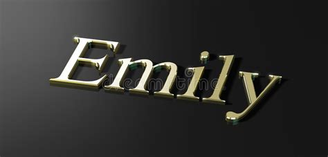 Emily Female Name Gold 3d Icon On White Background Decorative Font Template Signature