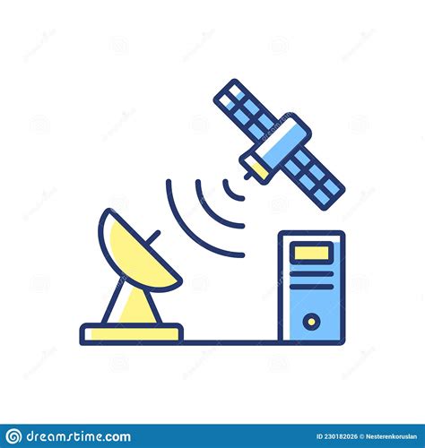 Tcp Over Satellite Linear Icon Vector Illustration