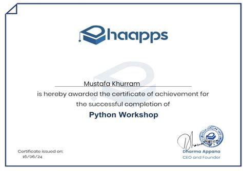 Mustafa Khurram On Linkedin Pythonprogramming Achievement Continuouslearning