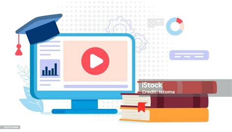 전문 교육 웹비나 온라인 비즈니스 코스 프리젠 테이션 교육 비디오 자습서 벡터 플랫 일러스트 디자인 조성 시장 분석 창의적인 솔루션 온라인 회의의 시작 가상 이벤트에 대한