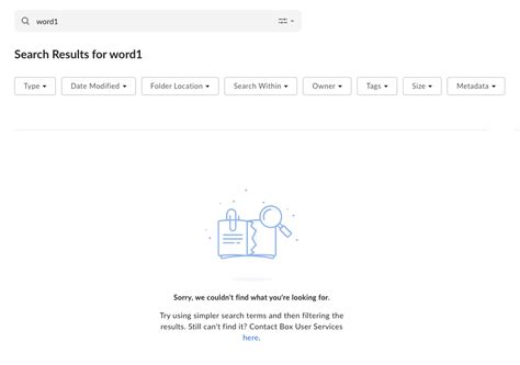 search returns no results box support