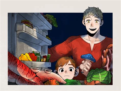 Laios Touden Chilchuck Tims And Walking Mushroom Dungeon Meshi Drawn By Dobu Dive Danbooru