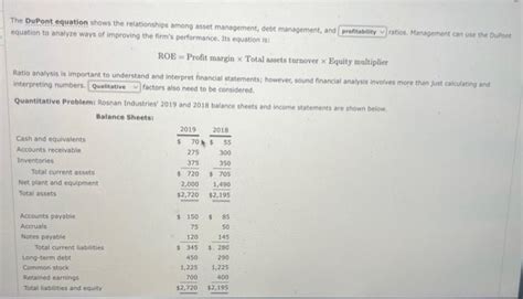 Solved The Dupont Equation Shows The Relationships Among