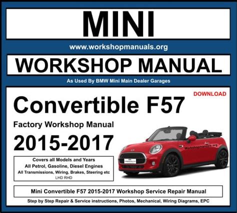 Mini Convertible F57 Workshop Repair Manual 2015 2017 Download WORKSHOP MANUAL