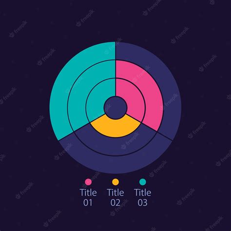 어두운 테마에 대한 방사형 인포그래픽 다이어그램 디자인 템플릿 프리미엄 벡터