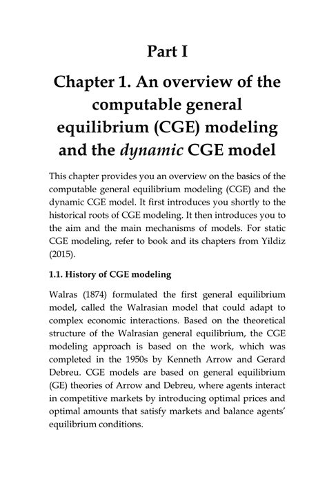 Pdf Chapter 1 An Overview Of The Computable General Equilibrium Cge Modeling And The