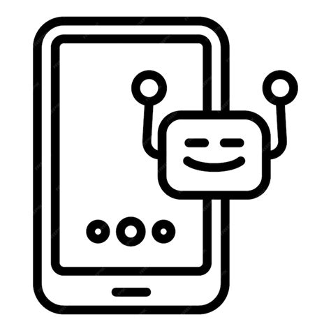 알림 Chatbot 아이콘 흰색 배경에 고립 된 웹 디자인을 위한 개요 알림 Chatbot 벡터 아이콘 프리미엄 벡터
