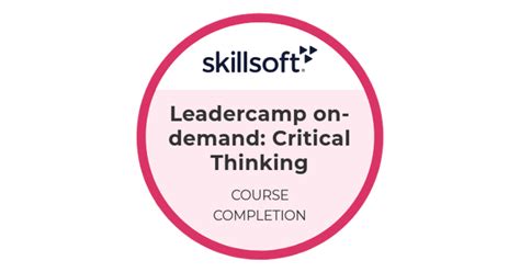 Shweta Soni On Linkedin Leadercamp On Demand Critical Thinking • Shweta Soni • Skillsoft® Digital