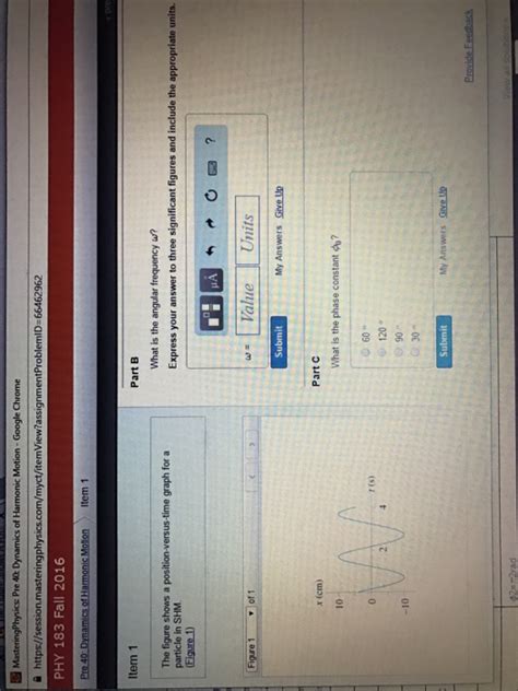 Solved The Figure Shows A Position Versus Time Graph For A