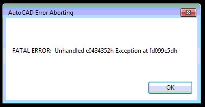 Fatal Error AutoCAD Error Aborting While Working In AutoCAD Products