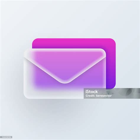 봉투 편지 대응 유리 형태 3d 아이콘입니다 메일 링 사이트 이메일 수신 또는 송신 사인 미디어 연락처 알림 메일 링 서비스에 의한 벡터 통신 글래스모피즘에 대한 스톡 벡터