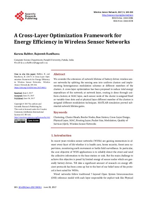 Pdf A Cross Layer Optimization Framework For Energy Efficiency In