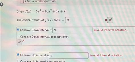 Solved 2Get A Similar QuestionGiven F X 5x3 60x2 4x 7The Chegg Com