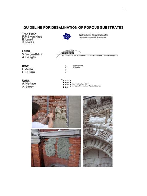 Guideline For Desalination Of Porous Substrates Tno Beno Pdf