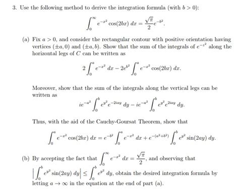 Solved Use The Following Method To Derive The Integration Chegg