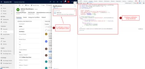 how to enable send in app notifications within model driven apps