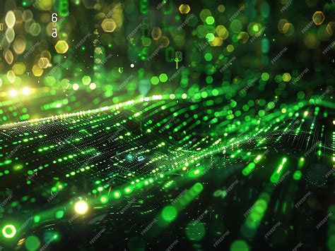 abstract background with green digital code and numbers premium ai generated image