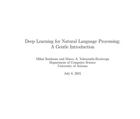 arizona大学最新《深度学习自然语言处理》新书稿，141页pdf带你从理论与实践掌握nlp 知乎