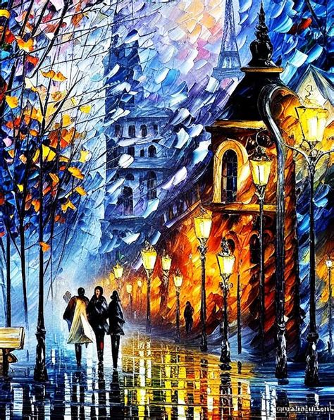 Rain And Snow Mix In Style Of Leonid Afremov Digital Art By Bob