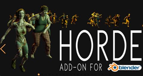 Blender人物角色集群模拟插件 Horde Crowd System Tools V1 Blender布的
