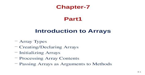 ppt 8 1 chapter 7 part1 introduction to arrays array types creating