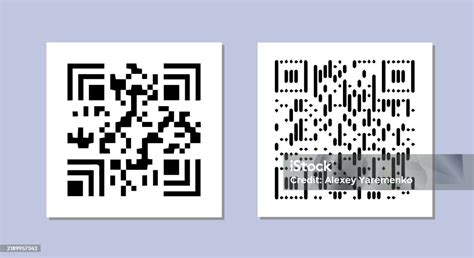 바코드 또는 Qr 코드 스캔용 코드가 있는 직사각형 스티커 무현금 결제 단축된 링크 템플릿 및 레이아웃 평면 벡터 일러스트 레이 션 Qr코드에 대한 스톡 벡터 아트 및 기타