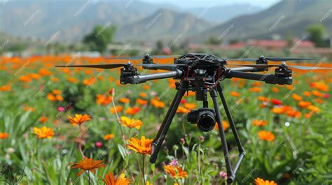 Premium Photo Artificial Pollination Using Drones Automation Of The Agricultural Sector