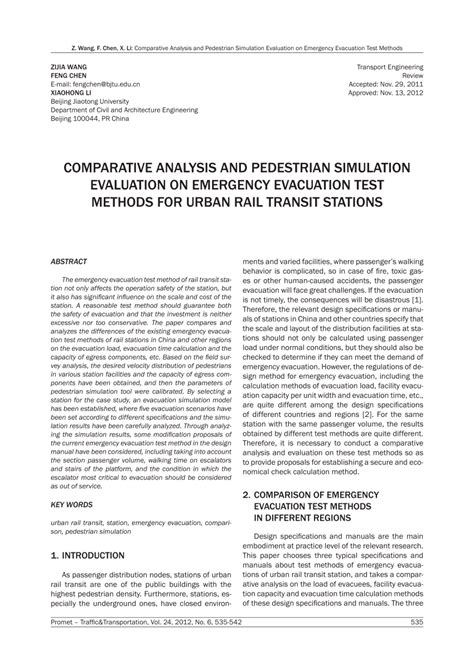 Pdf Comparative Analysis And Pedestrian Simulation Evaluation On