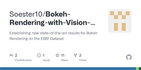 Github Soester10bokeh Rendering With Vision Transformers