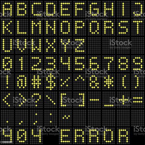 디지털 보드 벡터 템플릿 문자와 숫자와 Led 보드 디지털 화면에 대한 스톡 벡터 아트 및 기타 이미지 디지털 화면 숫자 탑승 Istock