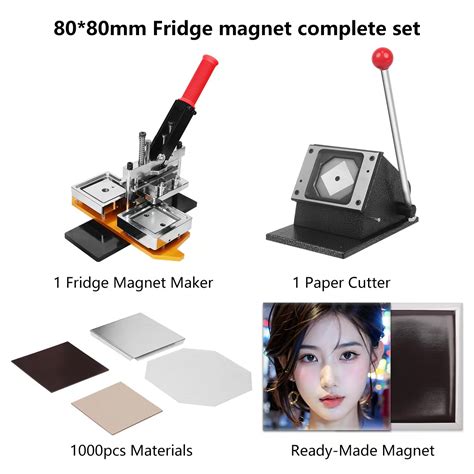 80x80mm Square 3 Inch Magnet Button Machine Complete Set