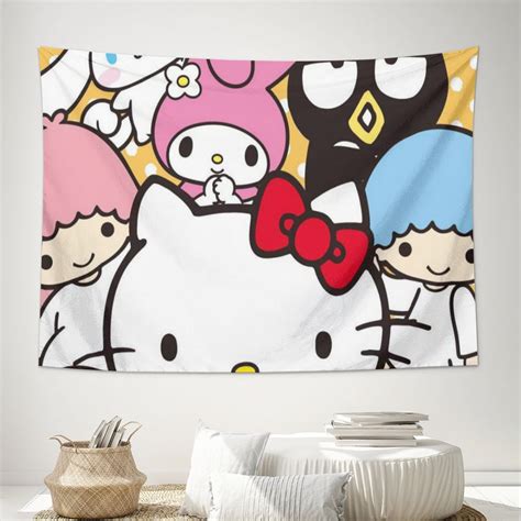 Hello Kitty Anime Poster Tapestry Large Wall Art Background Birthday