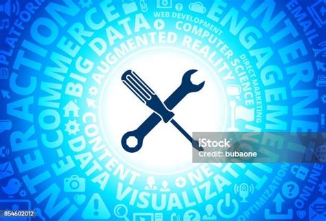 인터넷 현대 기술 단어 배경에 건설 아이콘 개념 기호에 대한 스톡 벡터 아트 및 기타 이미지 개념 기호 개체 그룹 건설 산업 Istock