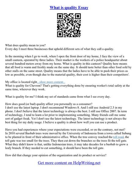 Quality Essay Pdf