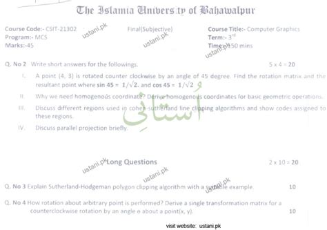 Computer Graphics Mscs 2018 Iub Ustadni