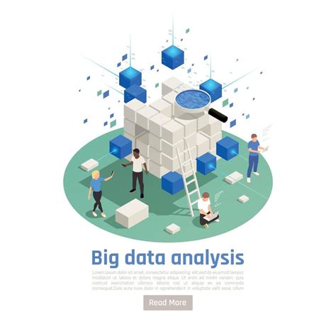 Big Data Analysis Isometric Composition Vector Illustration 3030795