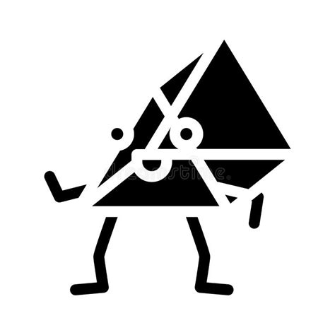Prism Geometric Shape Character Glyph Icon Vector Illustration Stock Vector Illustration Of