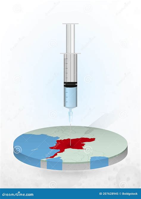 Vaccination Of Myanmar Injection Of A Syringe Into A Map Of Myanmar Stock Vector Illustration