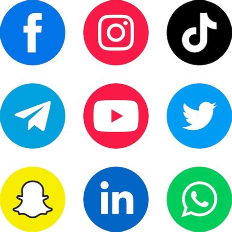 Collection Of Popular Social Media Logo Facebook Instagram Tiktok Twitter Linkedin Youtube